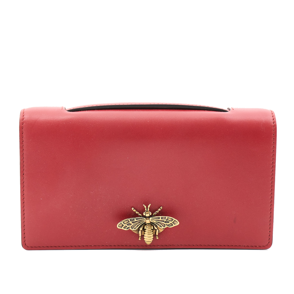 Christian Dior Bee Clutch Red Leather