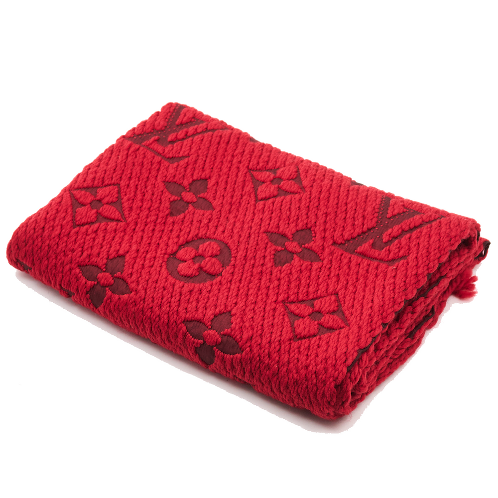 Louis Vuitton Red Logomania Scarf