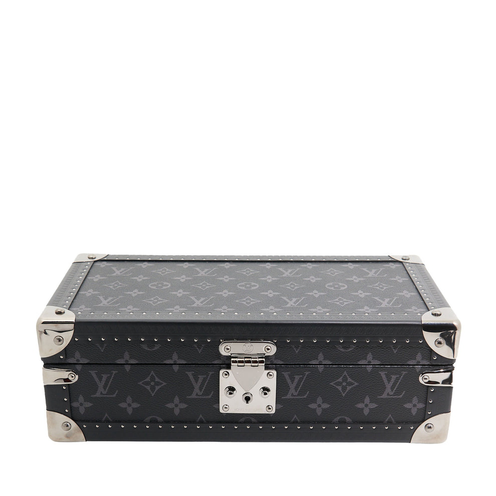 Louis Vuittton Leather Coffret 8 Montres Watch Box in Black Monogram ...